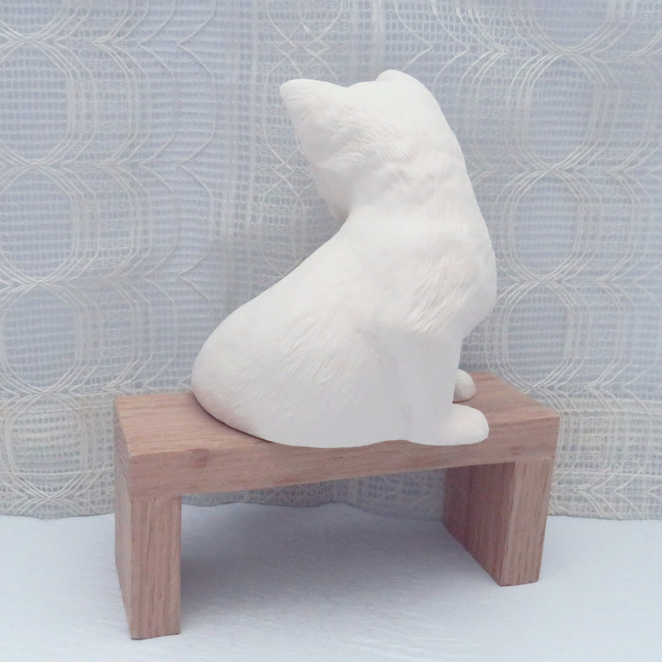 Handmade Unpainted Ceramic Sitting Shelf Cat Figurine, Ready to Paint ...